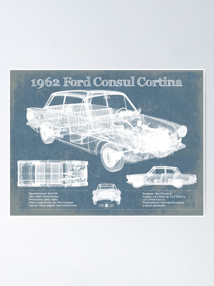 "1962 Ford Consul Cortina" Poster for Sale by Tomraze | Redbubble