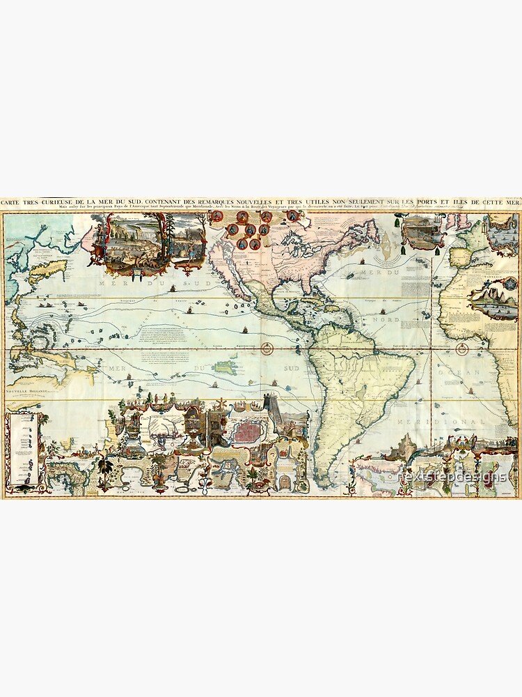 "World Map, 1719 by Henri Chatelain" Poster for Sale by nextstepdesigns ...