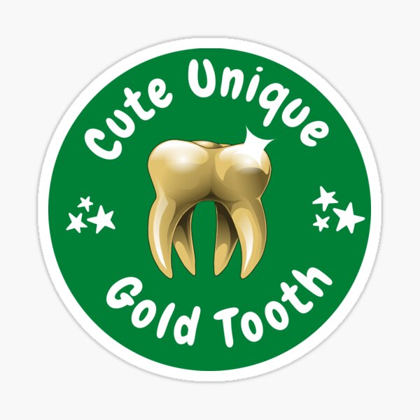 "Bling Bling| Green | Gold Tooth Sticker | Gold Teeth" Sticker for Sale ...
