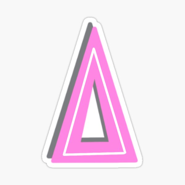 "Pink and Grey Delta Outline " Sticker by marinacom | Redbubble