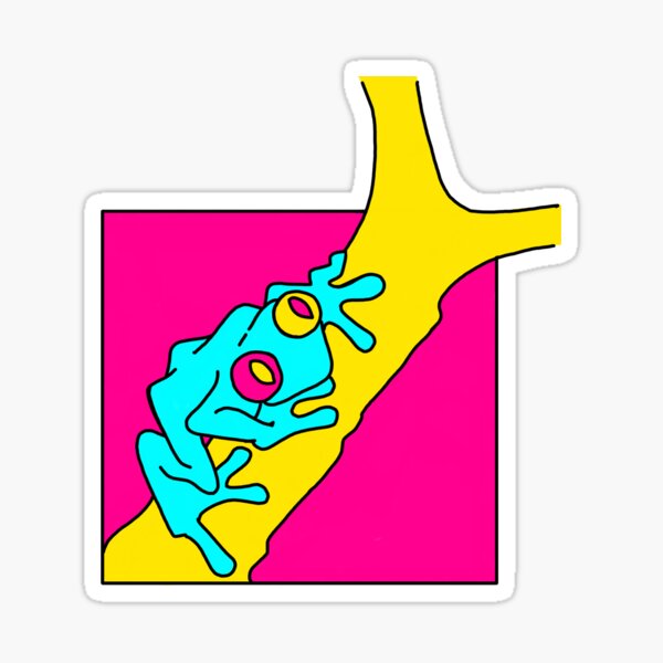 "Neon frog " Sticker for Sale by Elliesaurusart | Redbubble
