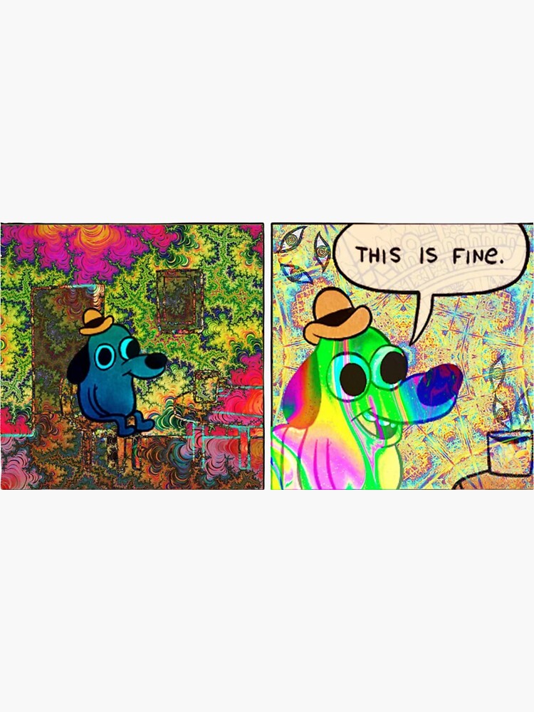 "trippy dog" Sticker by cchattin | Redbubble