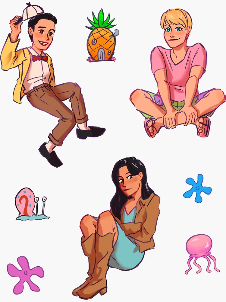 "Glee x spongebob sticker sheet" Sticker by md-drawz | Redbubble