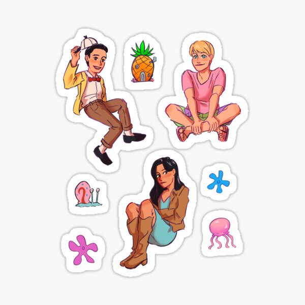 "Glee x spongebob sticker sheet" Sticker by md-drawz | Redbubble