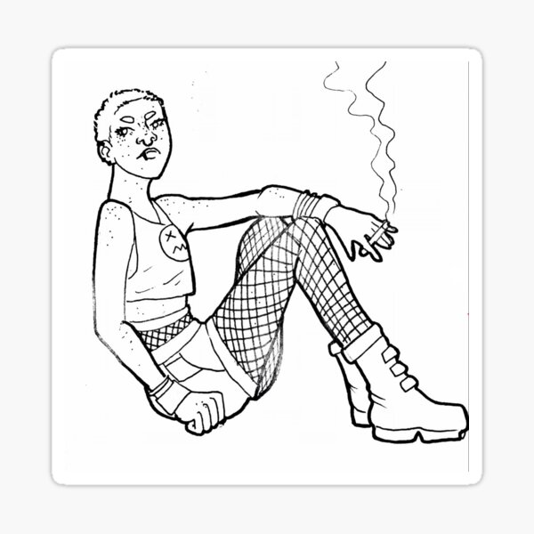 "Mikayla lineart " Sticker for Sale by Elliesaurusart | Redbubble