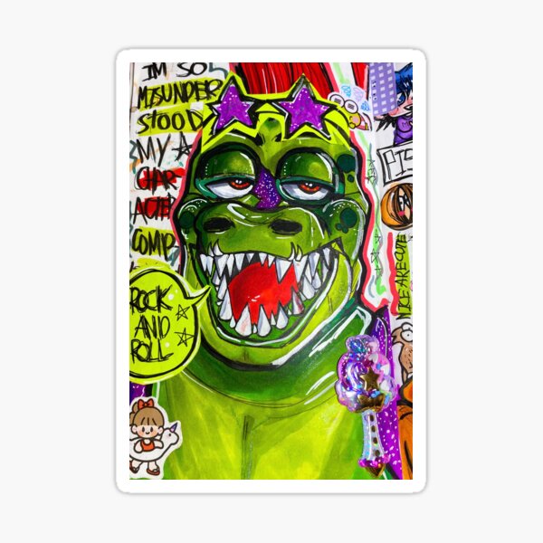 "Monty FNAF Traditional Art" Sticker for Sale by bitesizedsponge ...