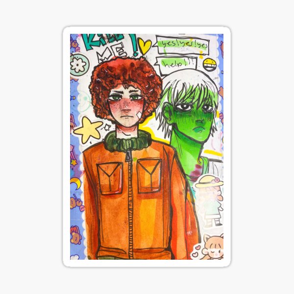 "Kyle Brofslovki South Park Fanart" Sticker for Sale by bitesizedsponge ...