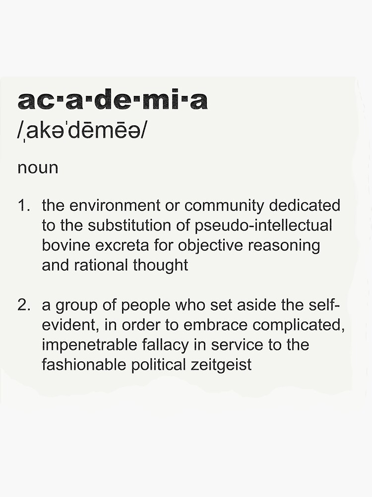 "The Definition of Academia" Sticker by XumneeKwaing | Redbubble