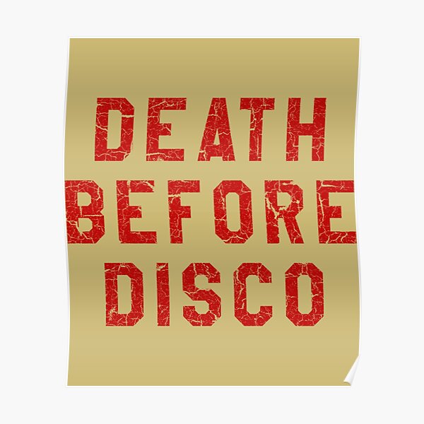 "DEATH BEFORE DISCO (STRIPES) " Poster for Sale by BenoliBoutiques ...