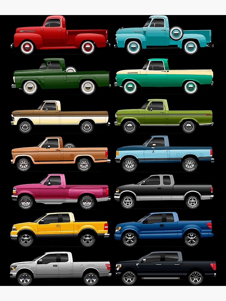 "Evolution of Ford Trucks F Series 1948 - 2021 F1 F100 F150 Classic ...