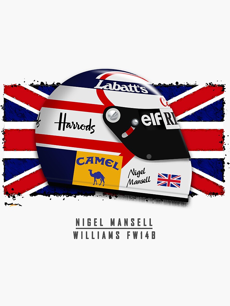 "Nigel Mansell 1992 - helmet Art Print Classic T-Shirt.png" Sticker by ...