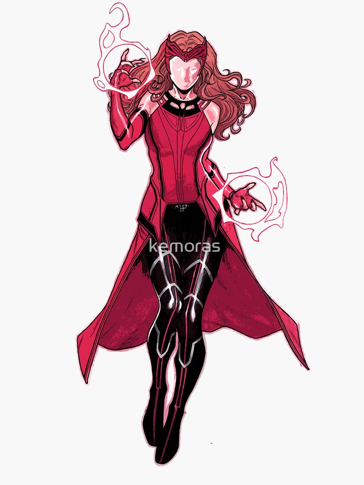 "Red Magic Wanda Sticker" Sticker for Sale by kemoras | Redbubble