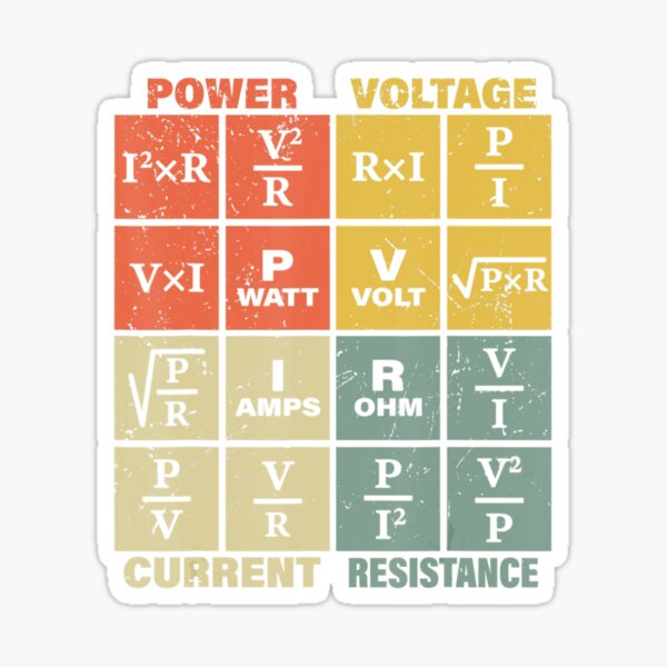 "Formula Electrical Ohm's Law Electrical" Sticker for Sale by ...
