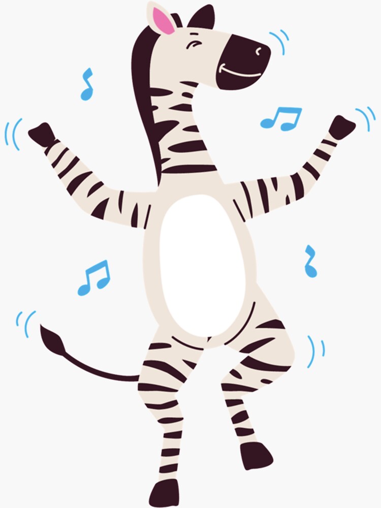 "Dancing Zebra " Sticker for Sale by ScorpionMartUSA | Redbubble