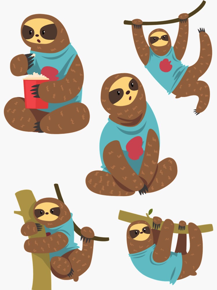 "Cute Sloth Collage " Sticker for Sale by ScorpionMartUSA | Redbubble