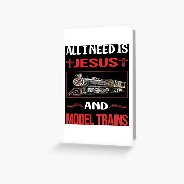 "Funny Jesus Model Train Trains Railroad Railway" Greeting Card for ...