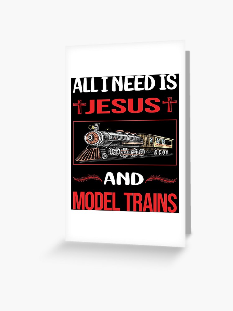 "Funny Jesus Model Train Trains Railroad Railway" Greeting Card for ...