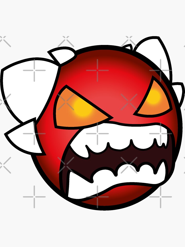 "geometry dash Difficulty Demon face Level" Sticker for Sale by lukyme ...