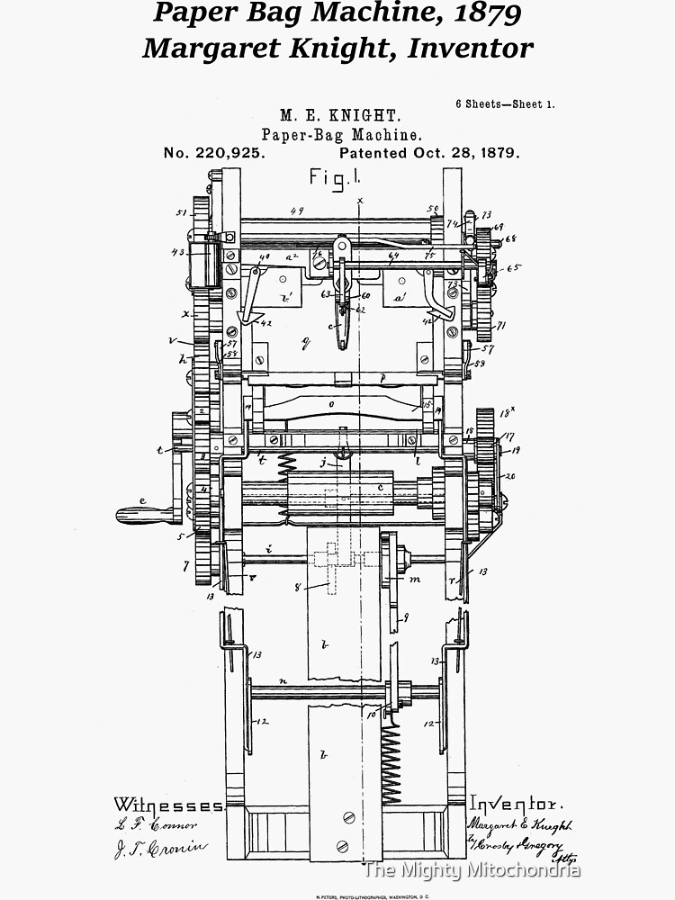 "Margaret Knight, Inventor of the Paper Bag Machine" Sticker for Sale ...