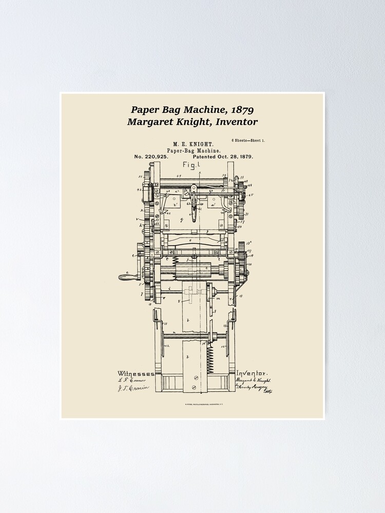 "Margaret Knight, Inventor of the Paper Bag Machine" Poster by ...