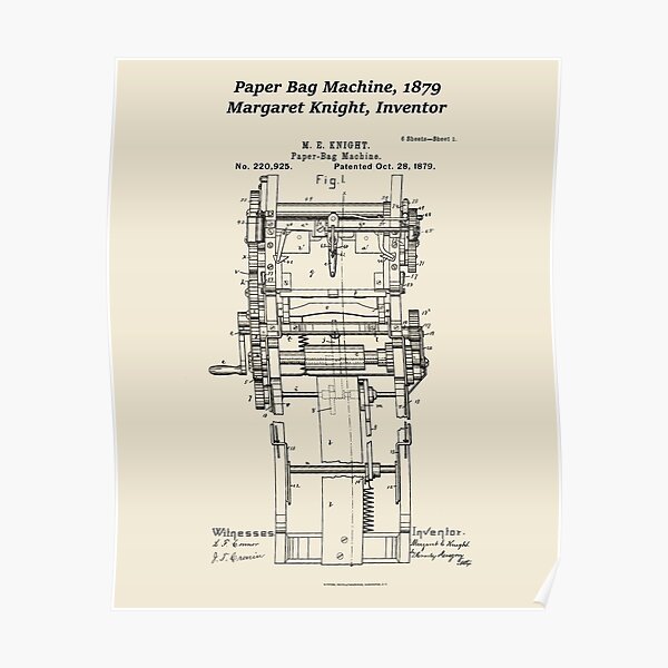 "Margaret Knight, Inventor of the Paper Bag Machine" Poster by ...