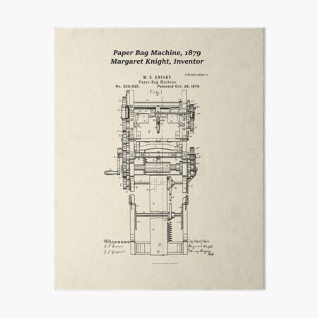"Margaret Knight, Inventor of the Paper Bag Machine" Art Board Print by ...