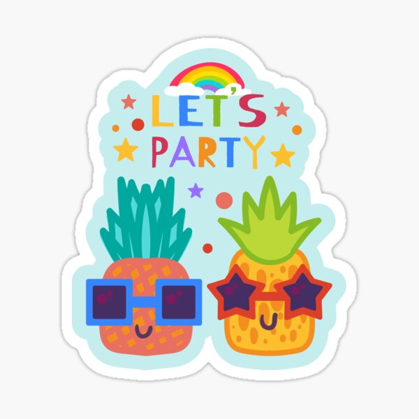 "Let's Party" Sticker for Sale by Kawaiienfolie | Redbubble