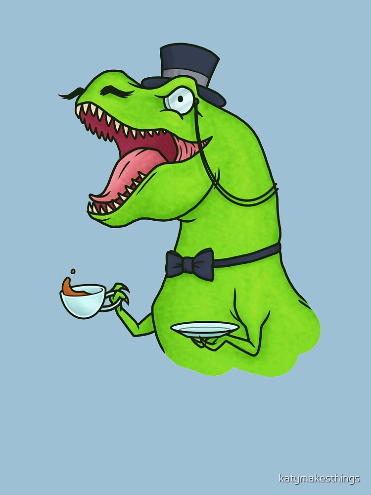 "Tea Rex" T-shirt by katymakesthings | Redbubble