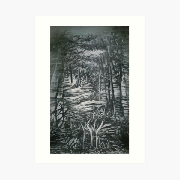 "Forest Etching style Art" Art Print for Sale by NeuralProd | Redbubble