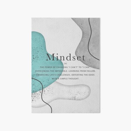"Mindset Noun Inspirational Definition Mindfulness Art" Art Board Print ...