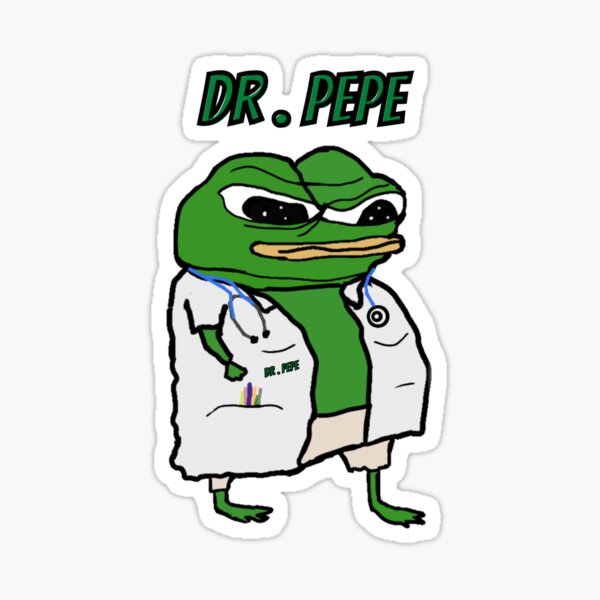 "Dr. Pepe or Dr. Pepega" Sticker for Sale by NiceLabs | Redbubble