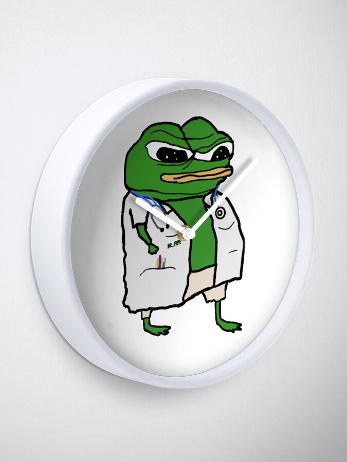 "Dr. Pepe or Dr. Pepega" Clock for Sale by NiceLabs | Redbubble