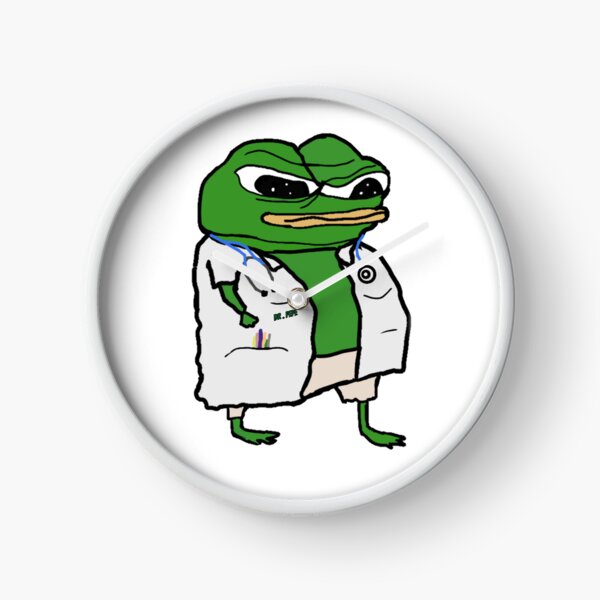 "Dr. Pepe or Dr. Pepega" Clock for Sale by NiceLabs | Redbubble
