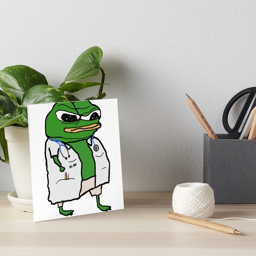 "Dr. Pepe or Dr. Pepega" Art Board Print for Sale by NiceLabs | Redbubble