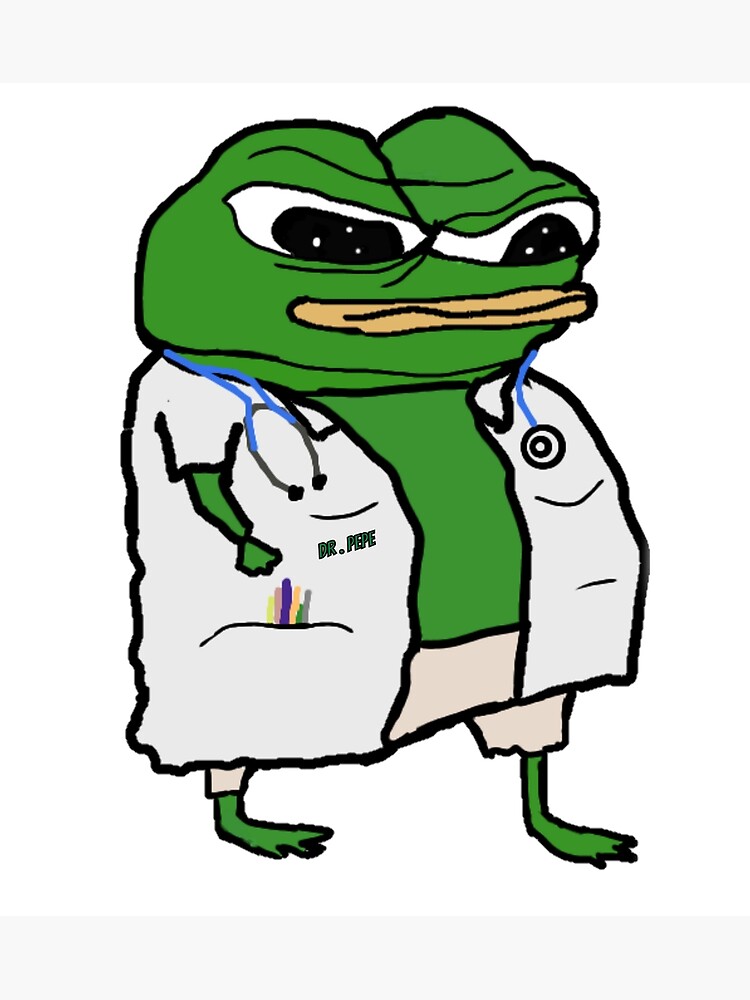 "Dr. Pepe or Dr. Pepega" Framed Art Print for Sale by NiceLabs | Redbubble