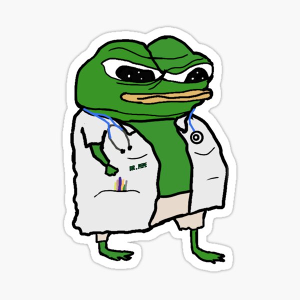 "Dr. Pepe or Dr. Pepega" Sticker for Sale by NiceLabs | Redbubble