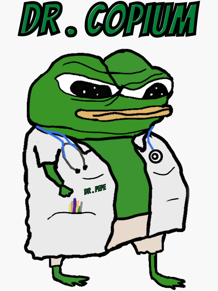 Dr Pepe Or Doctor Copium Sticker For Sale By Nicelabs Redbubble