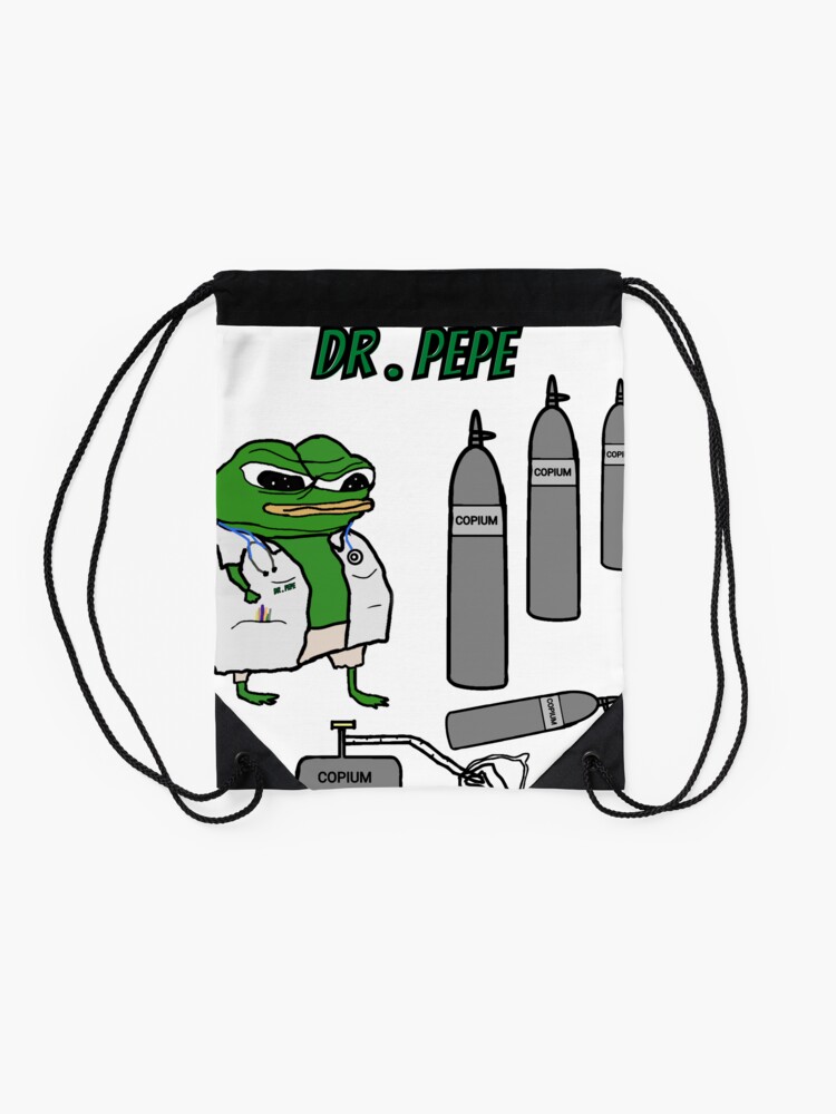"Doctor Pepe or Dr. Pepega with Copium" Drawstring Bag for Sale by ...