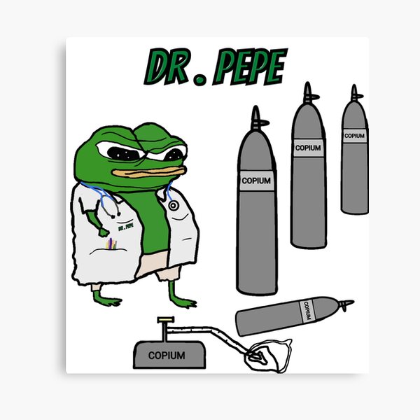 "Doctor Pepe or Dr. Pepega with Copium" Canvas Print by NiceLabs ...