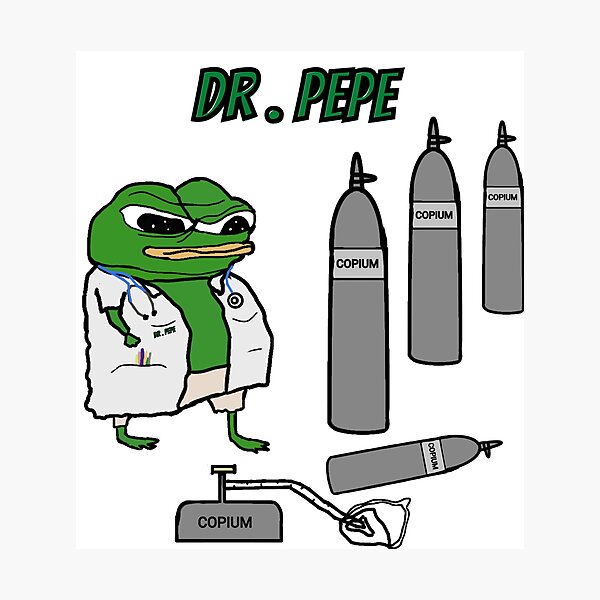 "Doctor Pepe or Dr. Pepega with Copium" Photographic Print for Sale by ...
