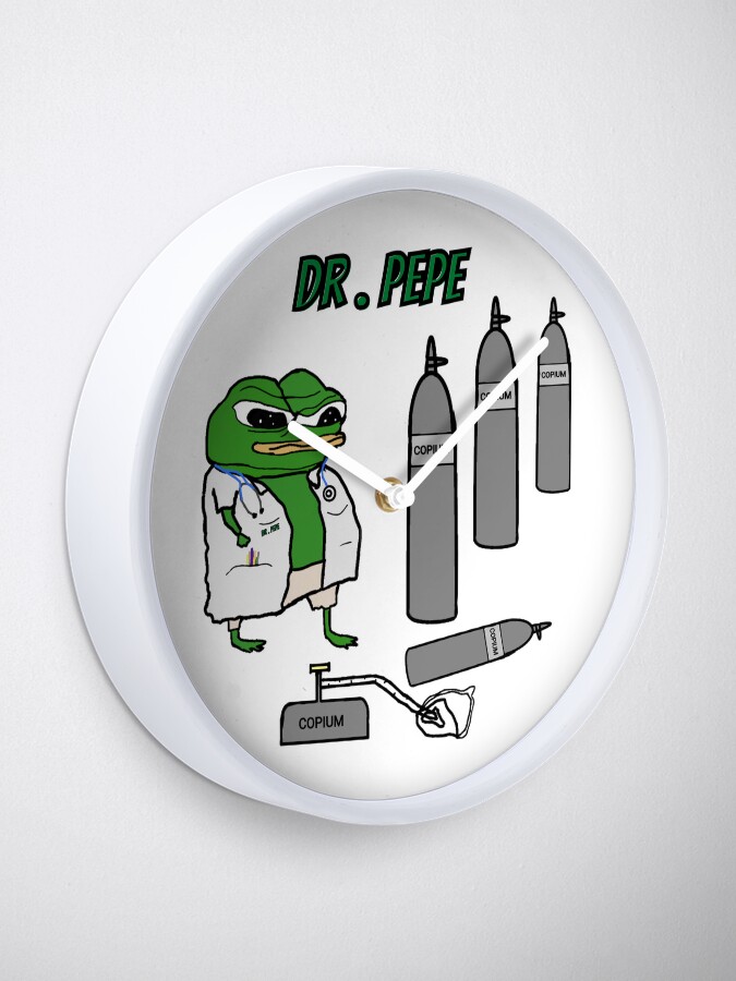 "Doctor Pepe or Dr. Pepega with Copium" Clock for Sale by NiceLabs ...