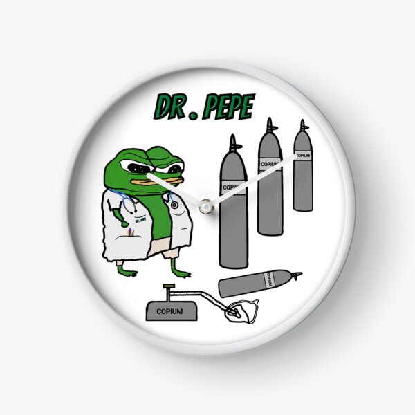 "Doctor Pepe or Dr. Pepega with Copium" Clock for Sale by NiceLabs ...