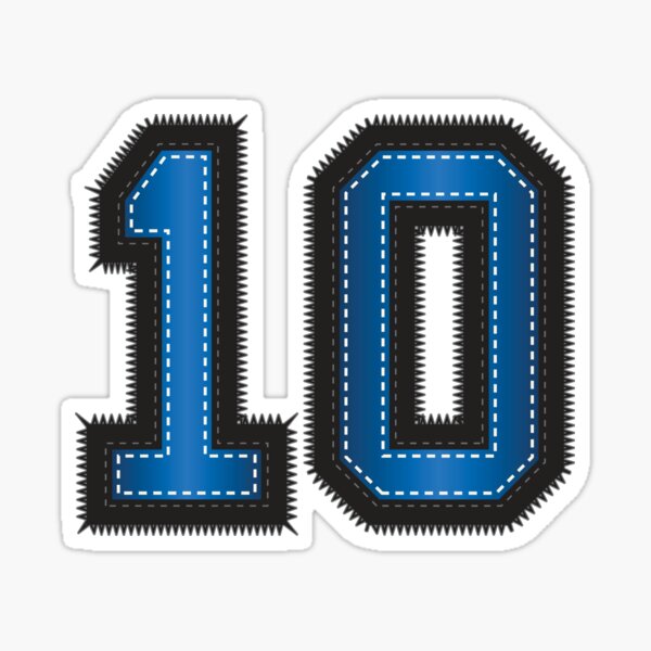 "Number 10, lucky blue ten" Sticker for Sale by EqualityIsPower | Redbubble