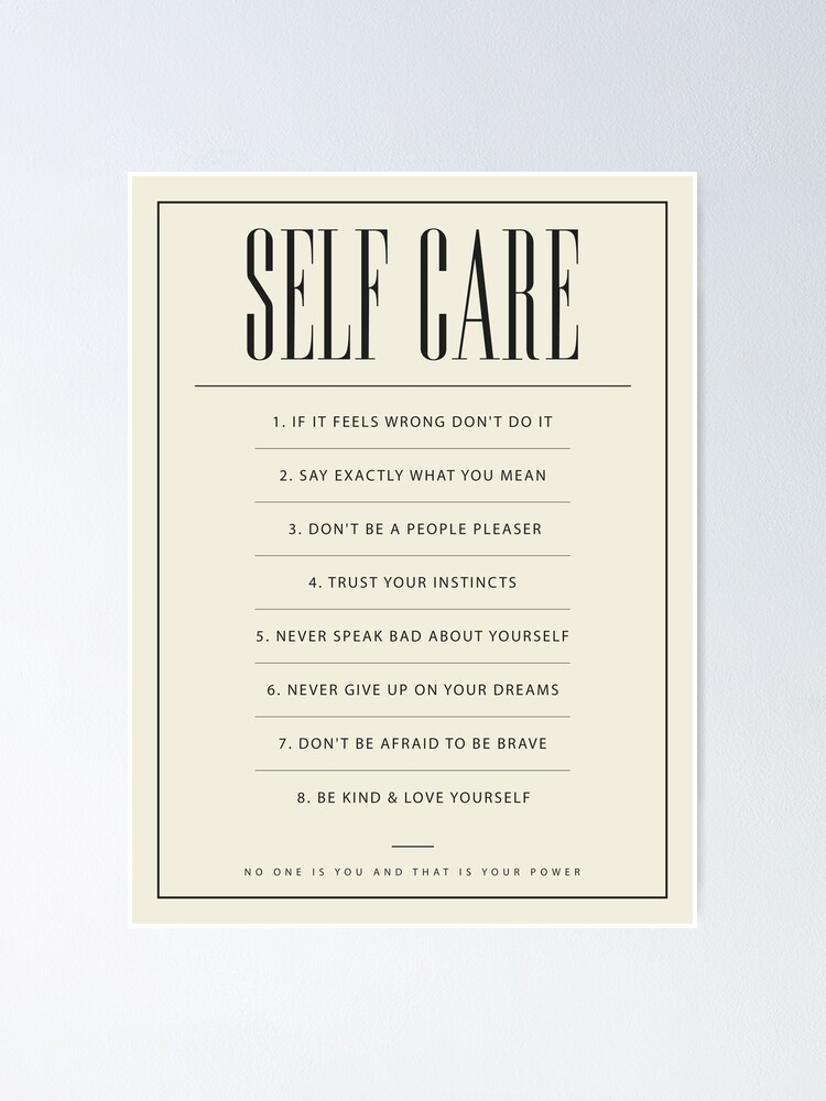 "Self Care Women Love Inspirational Affirmation Quote" Poster for Sale ...