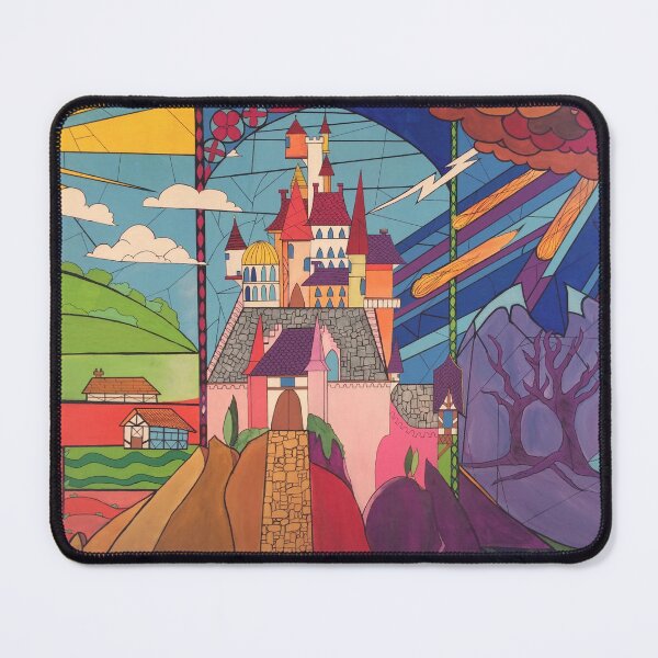 "Colorful castle stained glass window" Mouse Pad by Louisescanvas ...