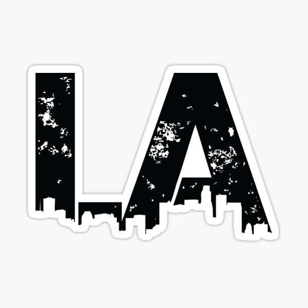 "LA" Sticker for Sale by jordansaufley | Redbubble