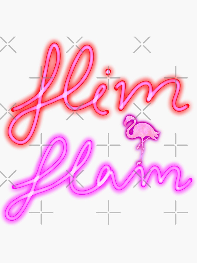 "Flim Flam - Neon Artwork" Sticker for Sale by ak3shay | Redbubble