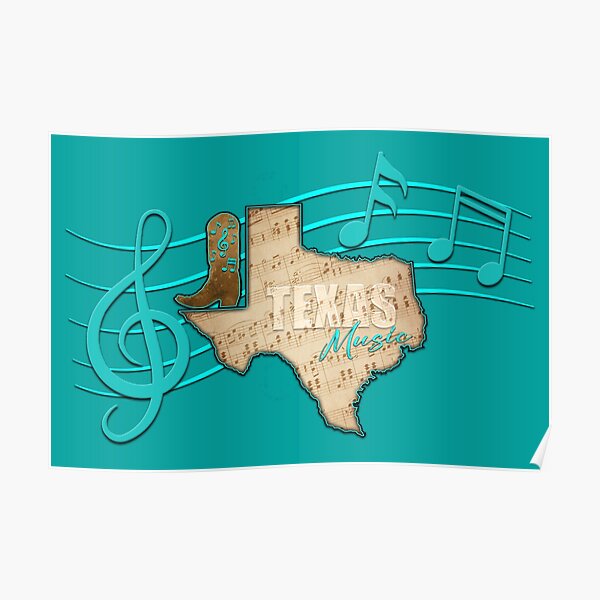 Póster «Texas Music - Líneas y notas musicales que fluyen» de GTL ...