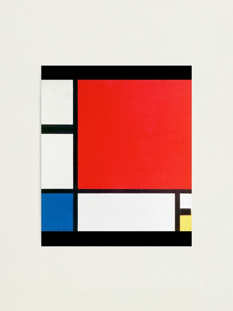 Impression photo « Composition de Piet Mondrian avec du rouge, du bleu ...