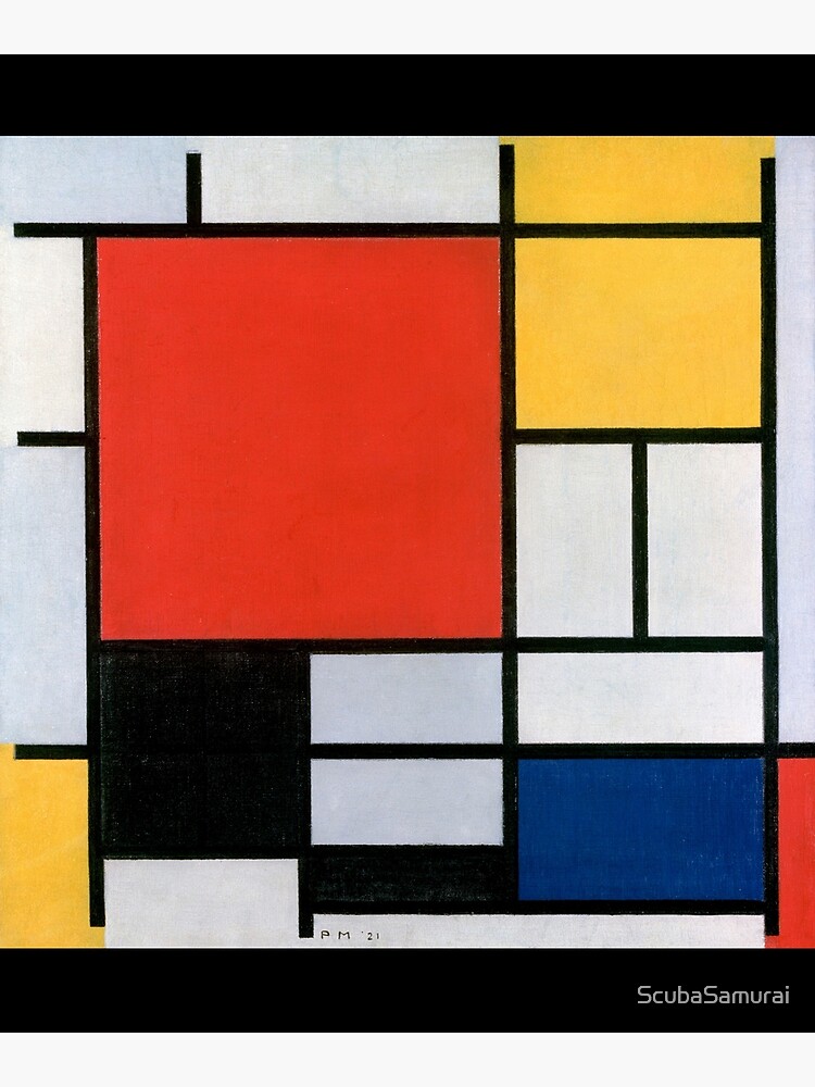 Poster « Composition de Piet Mondrian avec du rouge, du jaune, du bleu ...